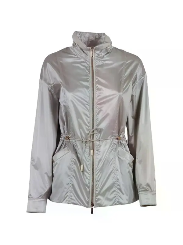 MOORER Zipped Jacket With Drawstring Waist - Grey