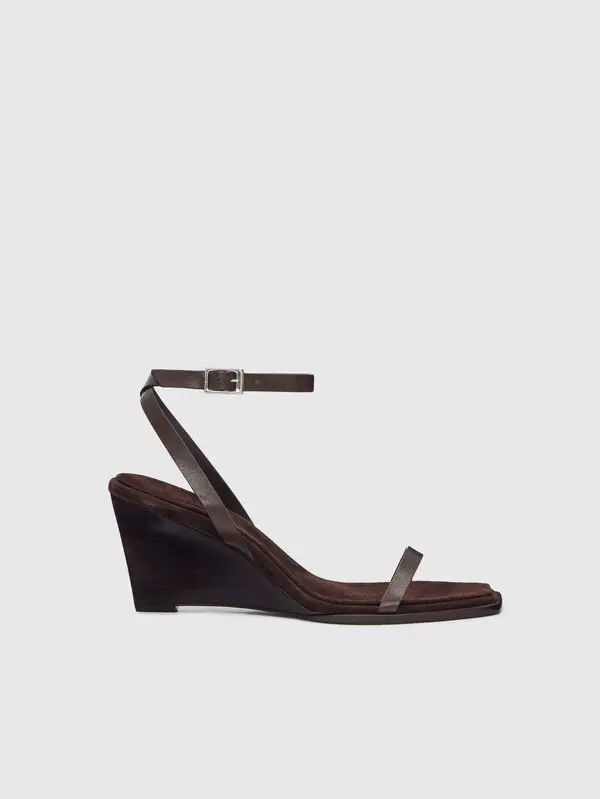 REFORMATION Lina Wedge Sandal - Brown