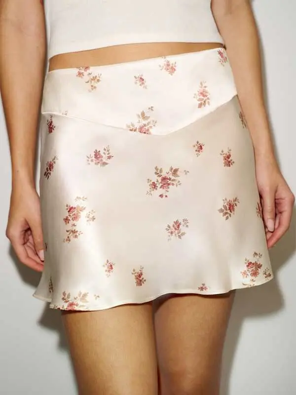 REFORMATION Samara Silk Mini Skirt