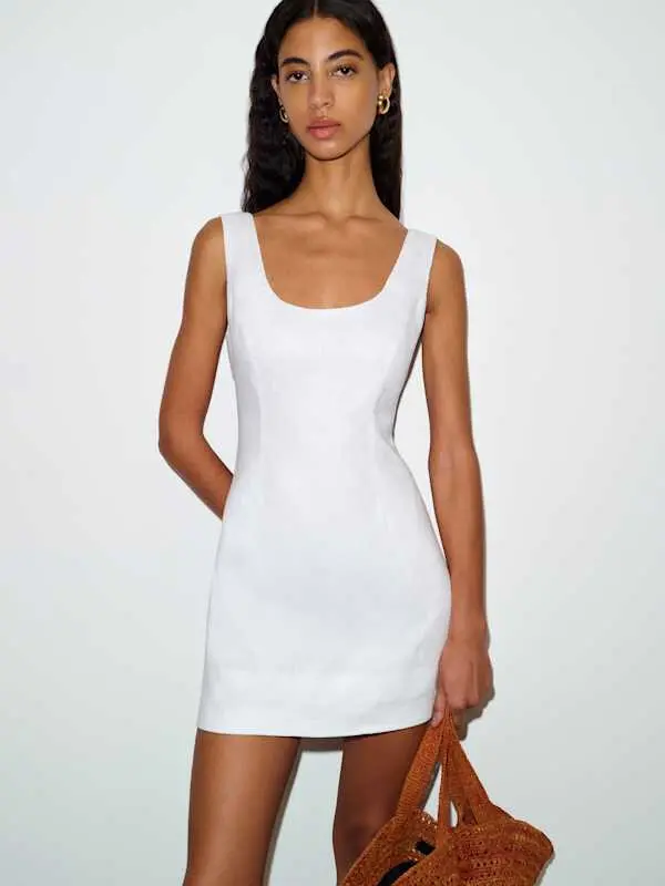 REFORMATION Franceska Linen Dress - Ivory