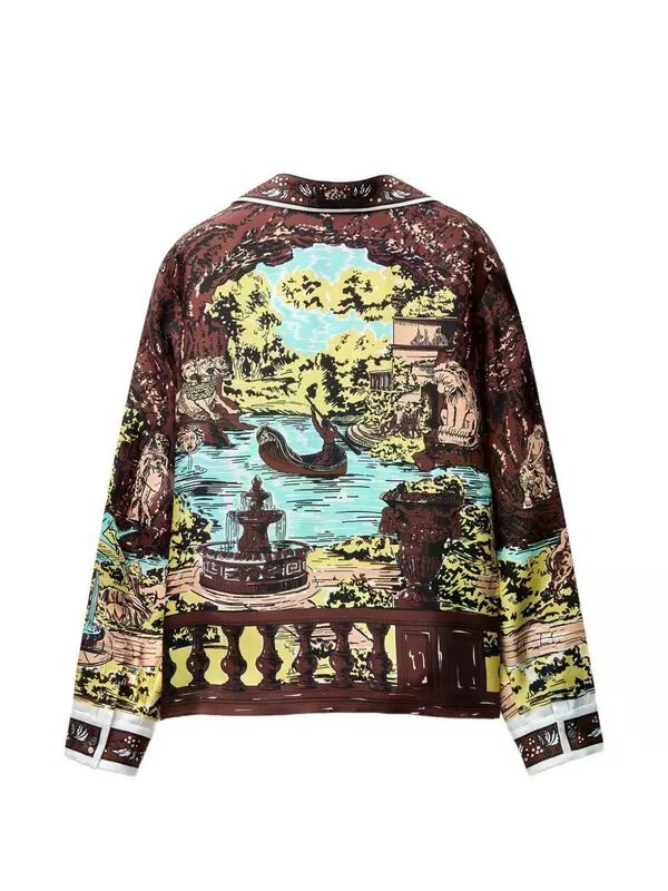 Versace Printed Silk Twill Slim Shirt