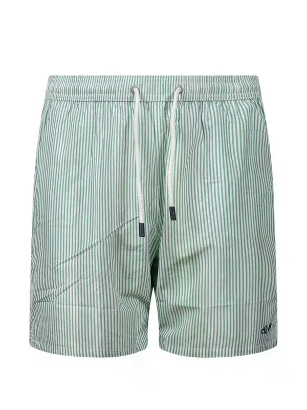 MC2 SAINT BARTH Vertical-striped Swim Shorts - Green