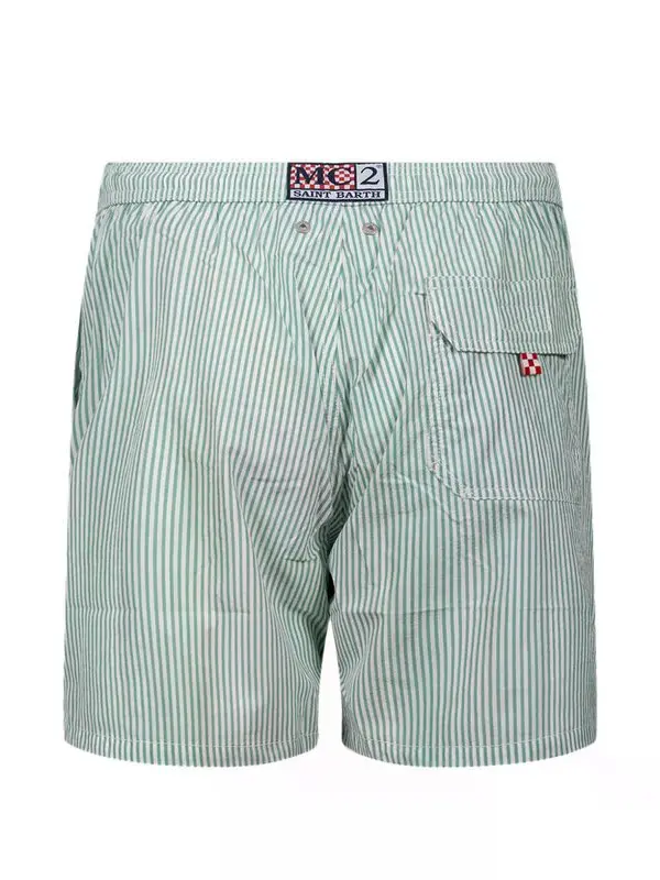 MC2 SAINT BARTH Vertical-striped Swim Shorts - Green