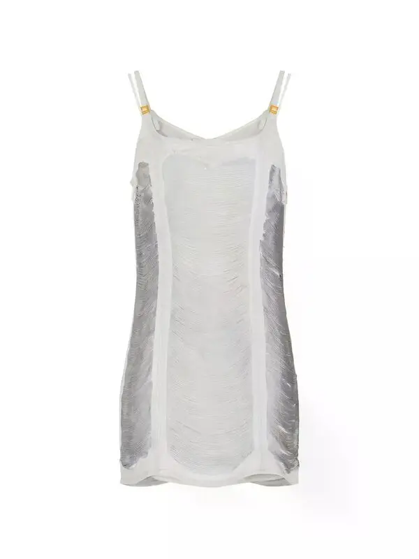 Elisabetta Franchi Fringed Mini Dress - White