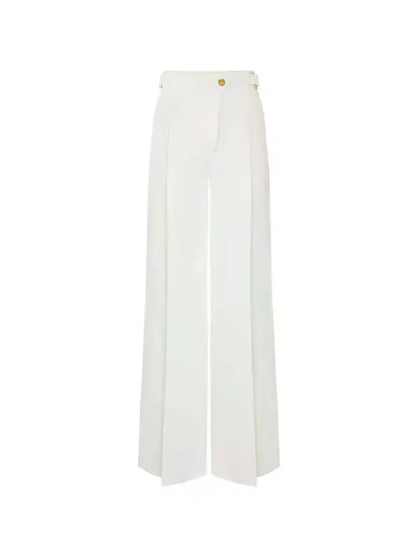 Elisabetta Franchi Palazzo Pants With Straps And Golden Hardware