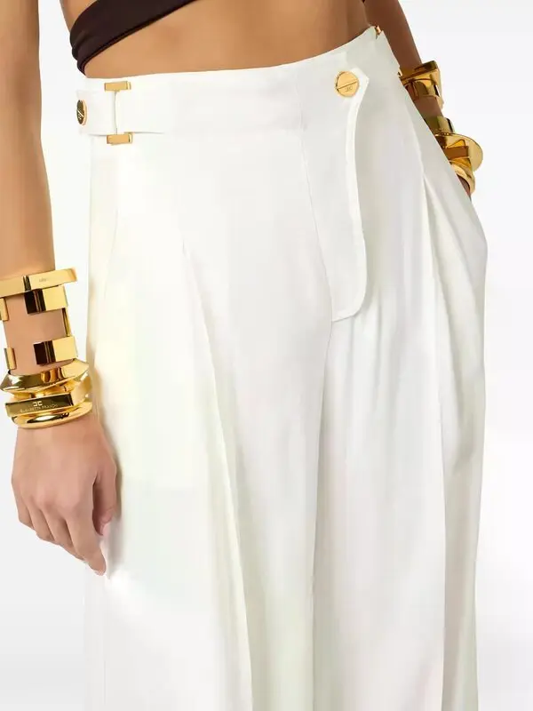 Elisabetta Franchi Palazzo Pants With Straps And Golden Hardware
