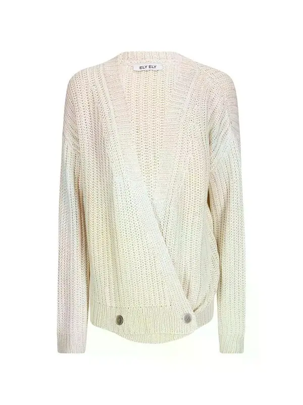 ELY ELY Crochet Knit Buttoned Cardigan