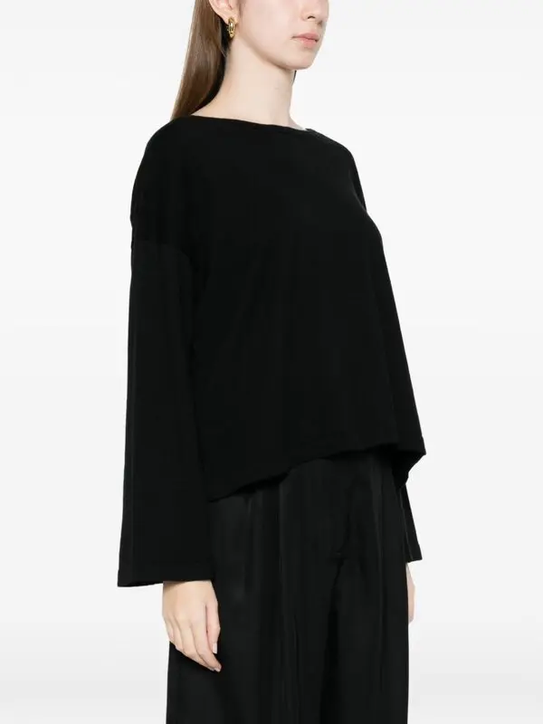 CT PLAGE Cotton Crewneck Sweater - Black