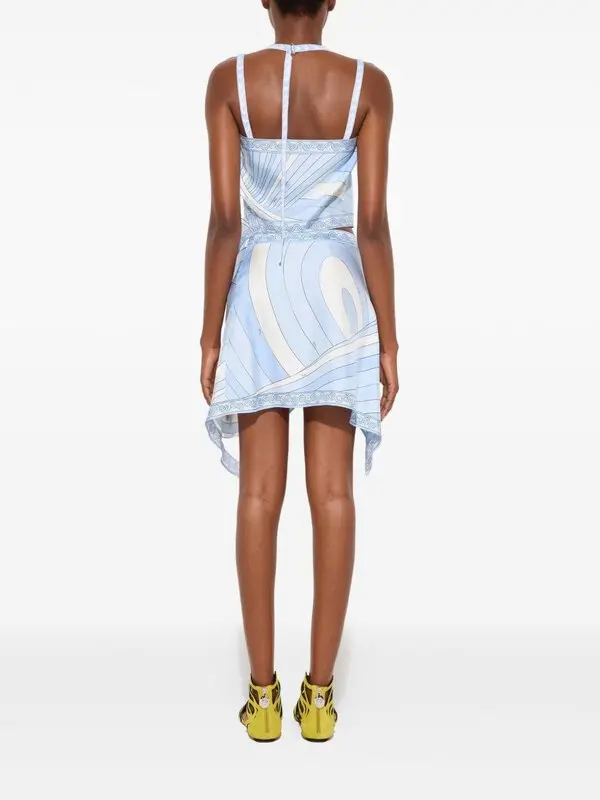 Emilio Pucci Printed Silk Skirt - Sky Blue