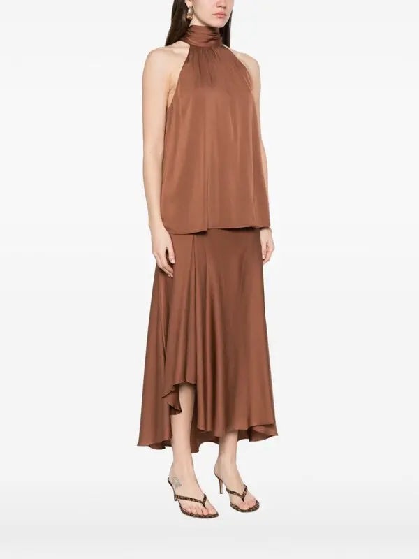 NOUVELLE SILK95FIVE Villette Silk Top - Brown