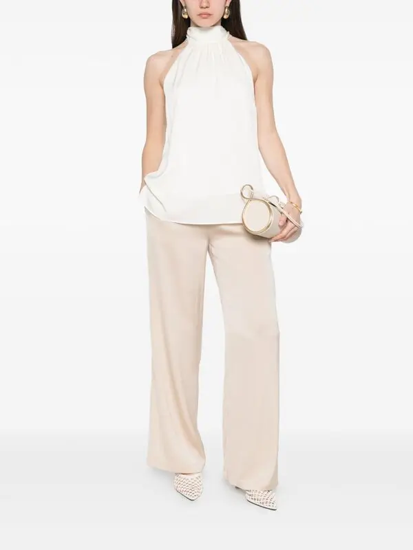NOUVELLE SILK95FIVE Amalfi Silk Trousers - Beige