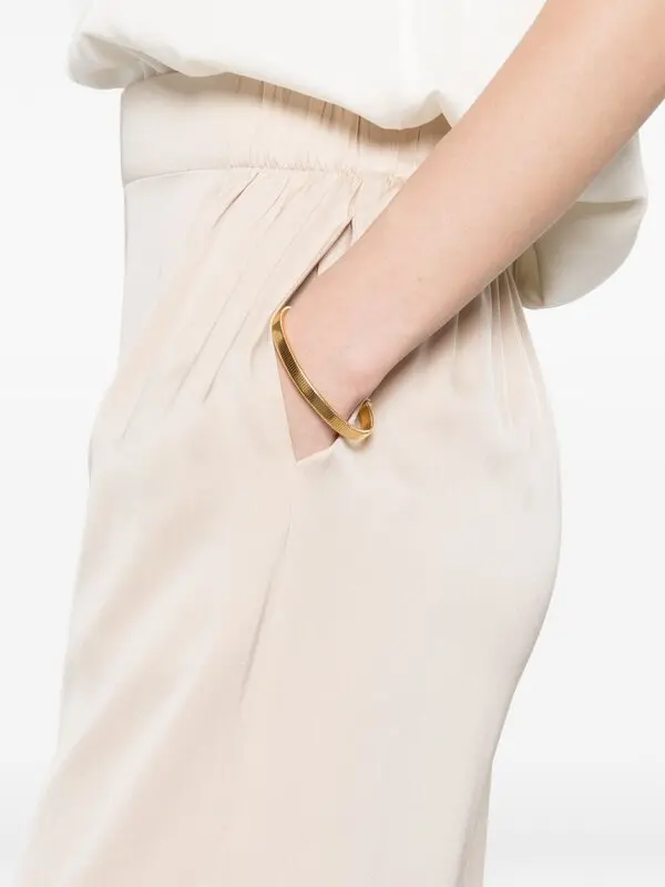 NOUVELLE SILK95FIVE Amalfi Silk Trousers - Beige