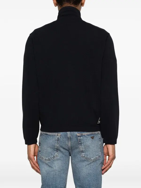 Emporio Armani High-neck Zip Sweatshirt - Blue