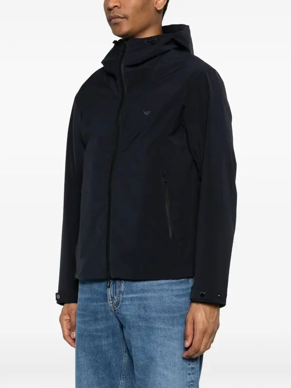 Emporio Armani Hooded Blouson Jacket - Blue