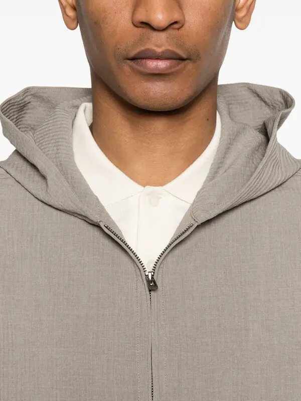 Emporio Armani Hooded Blouson Jacket - Beige