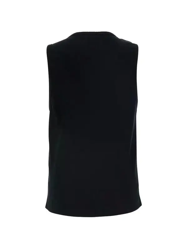 Maison Kitsuné Logo Ribbed Sleeveless Top