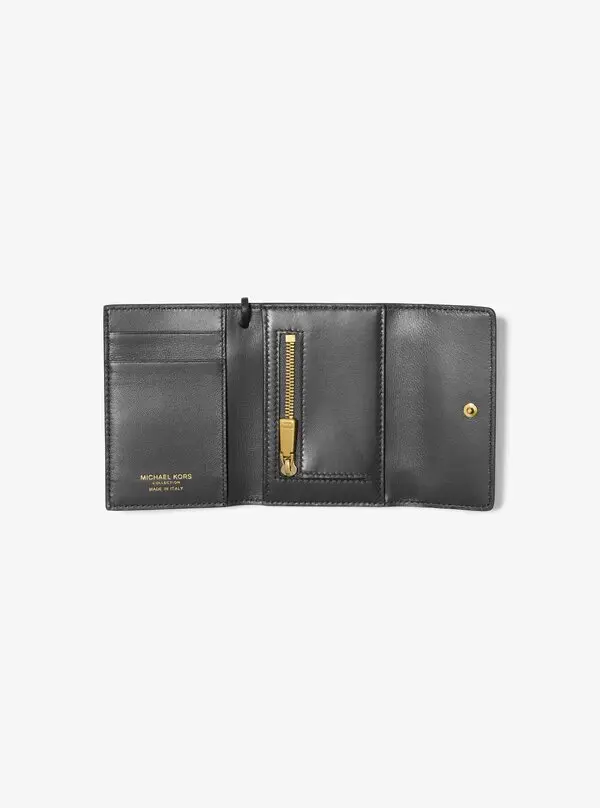 Michael Kors Leather Card Holder Necklace In By - Black