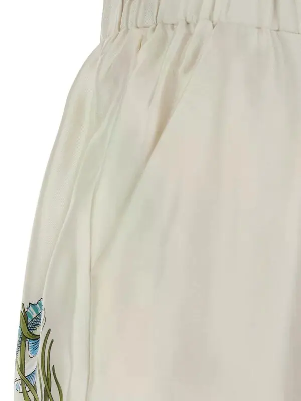 MANTERO 1902 Floral Print Silk Trousers