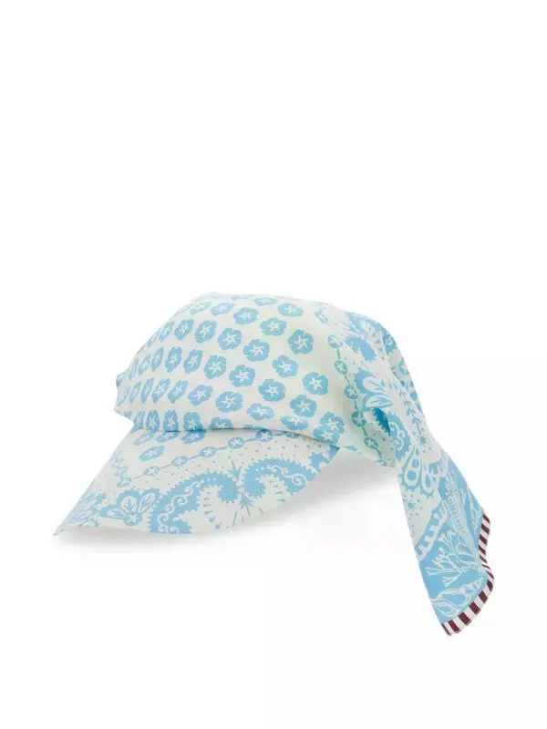 MANTERO 1902 Floral Paisley Silk Hat - White