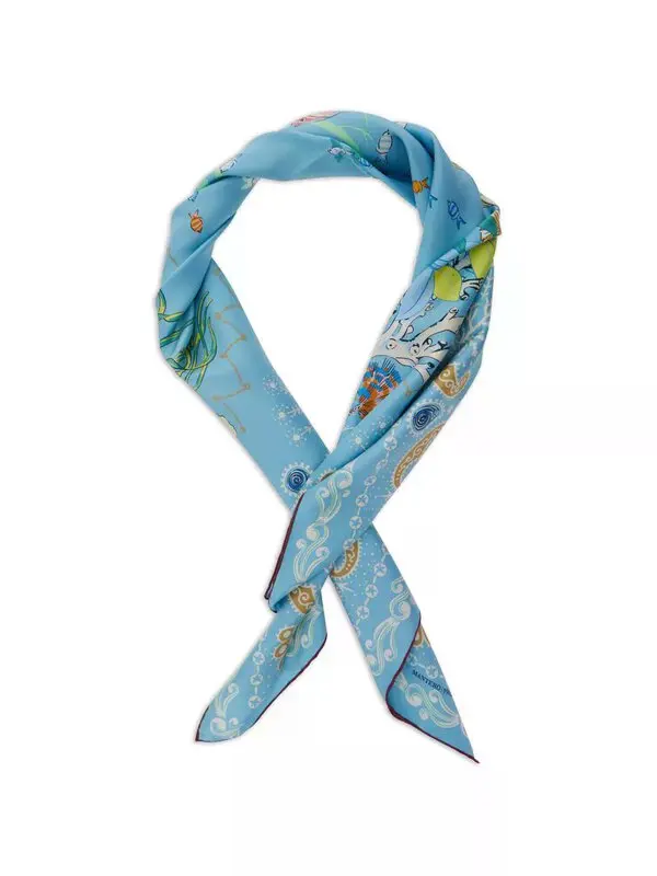 MANTERO 1902 Seashell Print Scarf - Blue