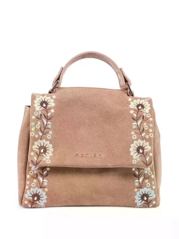 Orciani Floral-embroidered Shoulder Bag