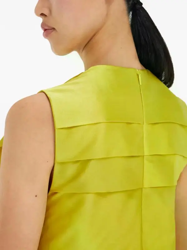FERRAGAMO Silk Mini Dress With Lace And Fringe Detail - Yellow