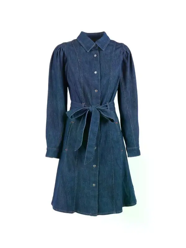 7 For All Mankind Puff-sleeve Midi Dress