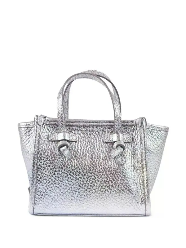 GIANNI CHIARINI Textured-leather Top-handle Bag - Silver