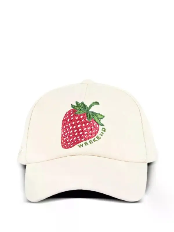 Max Mara Strawberry Embroidered Cap - Neutrals
