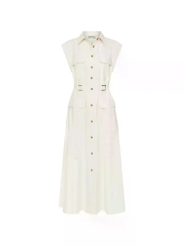 NICHOLAS Buckle-detail Shirt Midi Dress - Neutrals