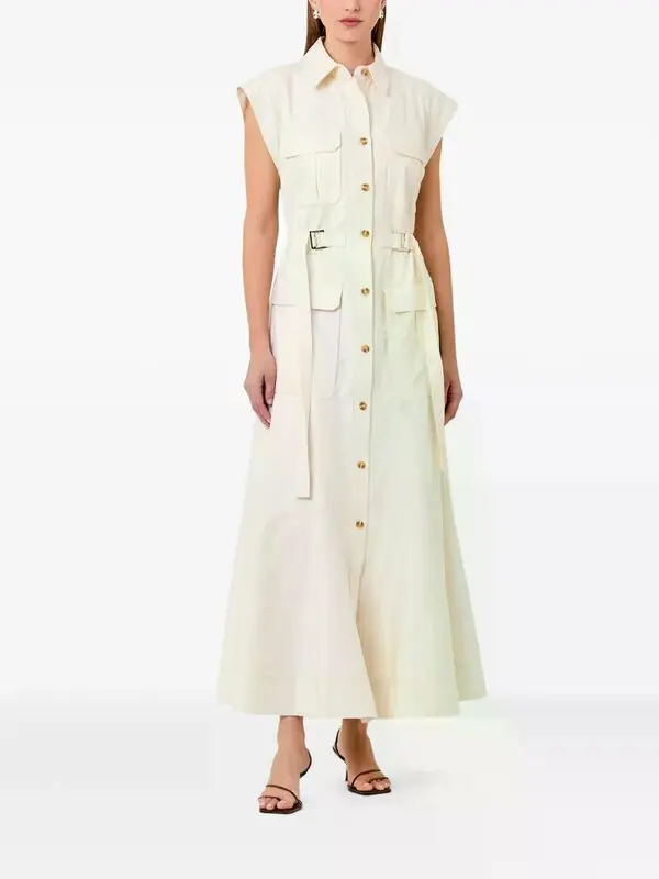 NICHOLAS Buckle-detail Shirt Midi Dress - Neutrals