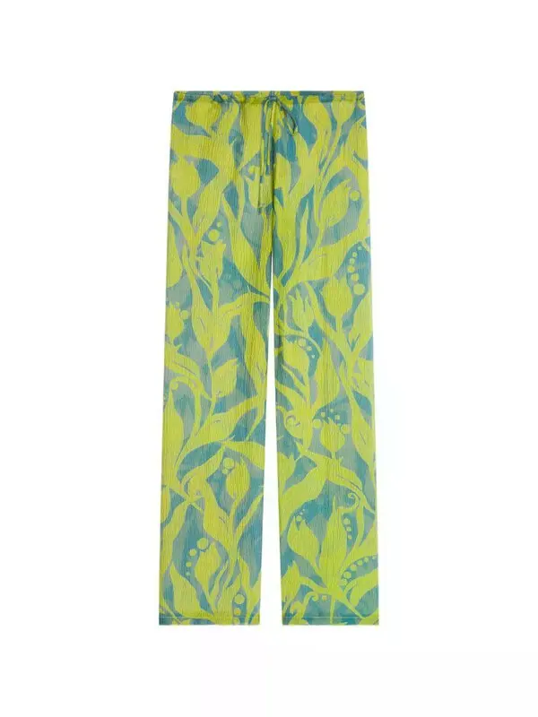 Dries Van Noten Floral-print Trousers - Green