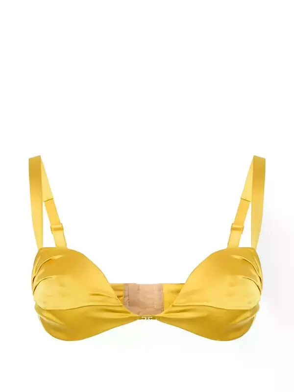 Elisabetta Franchi Almond-shaped Metal Logo Bra - Yellow