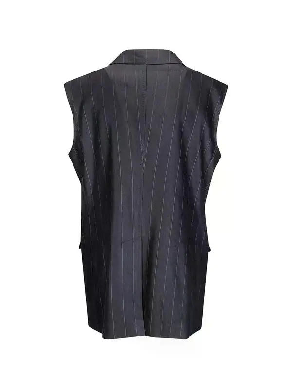 Tagliatore Bernice Pinstriped Double-breasted Waistcoat - Grey