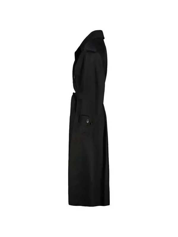 DRHOPE Belted Double-breasted Trench Coat - Black
