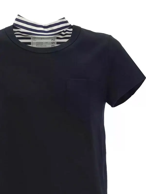 Sacai Striped Pleated T-shirt