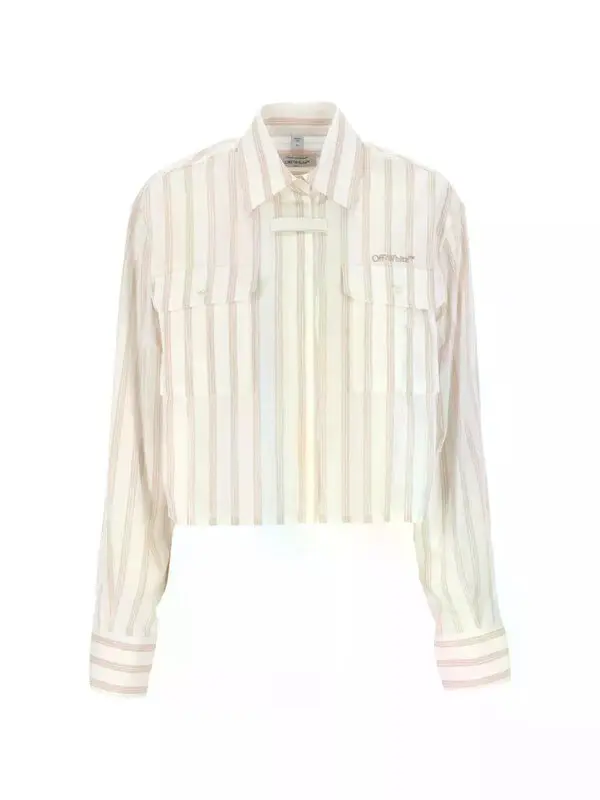 Off-White Striped Shirt With Pockets - Neutrals