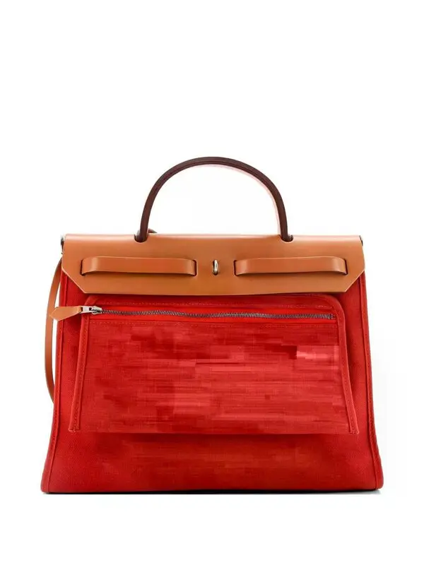 Hermès Herbag Zip Leather And Toile 31 Shoulder Bag