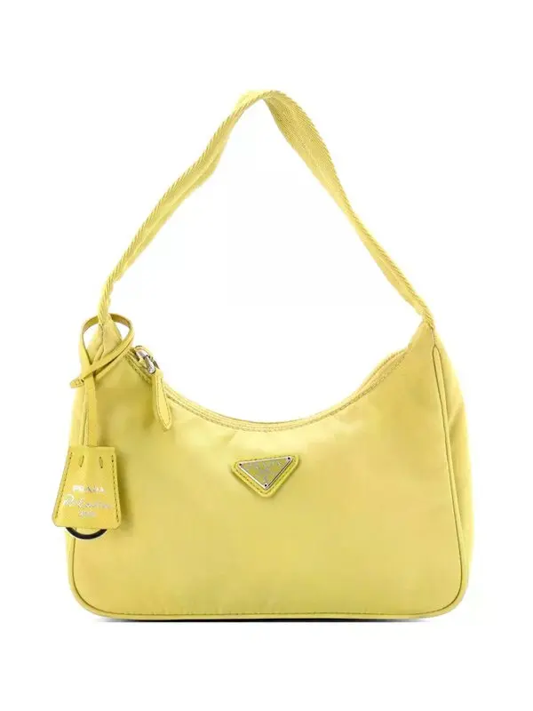 Prada Re-edition 2000 Tessuto Mini Hobo Bag - Yellow