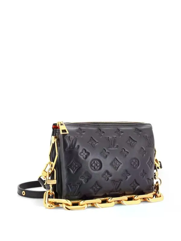 LOUIS VUITTON Coussin Bb Crossbody Bag Monogram Embossed Lambskin - Black