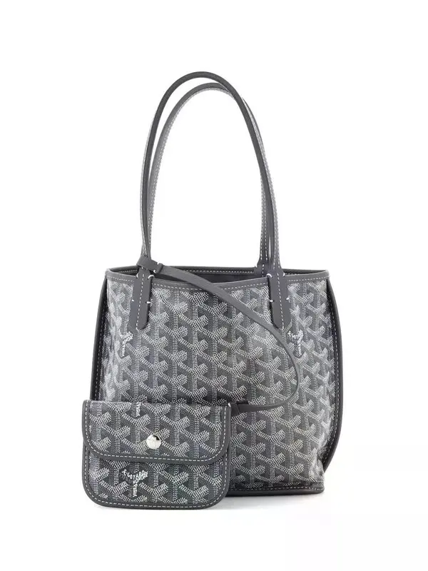 Goyard Anjou Reversible Mini Tote Coated Canvas Satchel - Grey