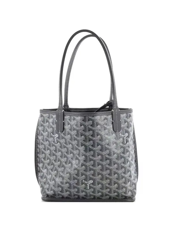 Goyard Anjou Reversible Mini Tote Coated Canvas Satchel - Grey