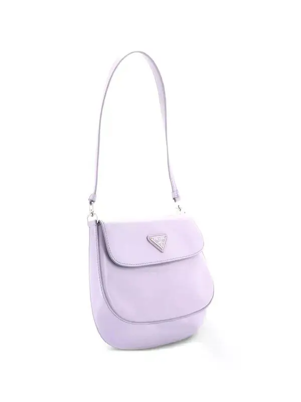 Prada Cleo Flap Shoulder Bag Spazzolato Leather Small - Purple