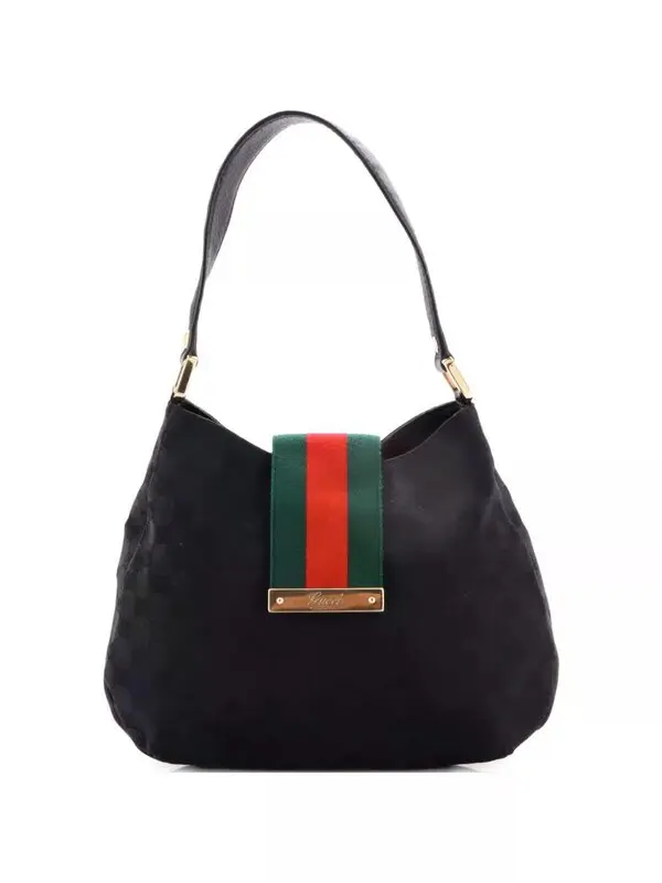 Gucci Web Gg Canvas Medium Hobo Bag