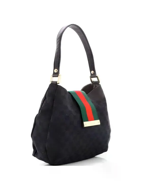 Gucci Web Gg Canvas Medium Hobo Bag