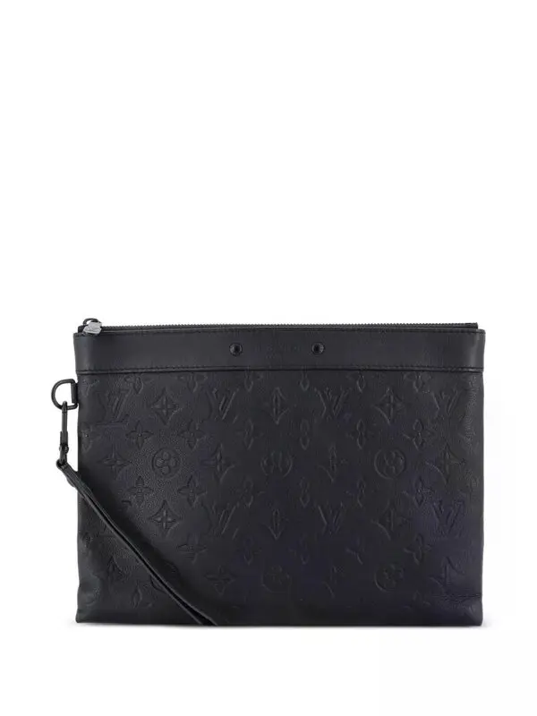 LOUIS VUITTON Pochette To-go Monogram Shadow Leather Clutch
