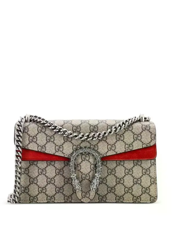 Gucci Dionysus Gg Coated Canvas Small Shoulder Bag With Crystal Embellished Metal