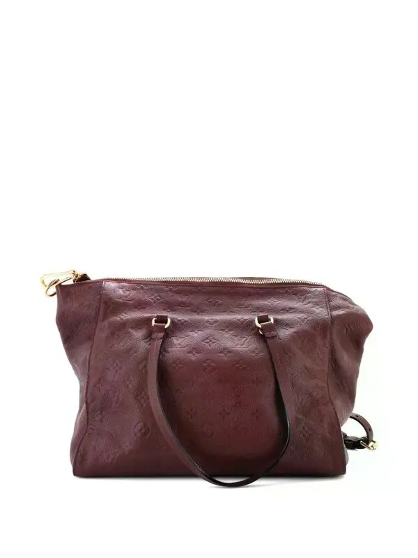 LOUIS VUITTON Lumineuse Pm Monogram Empreinte Leather Tote Bag - Red