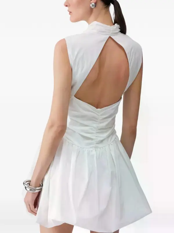 Liu Jo Sleeveless V-neck Mini Dress With Cut-out Back And Puff Skirt