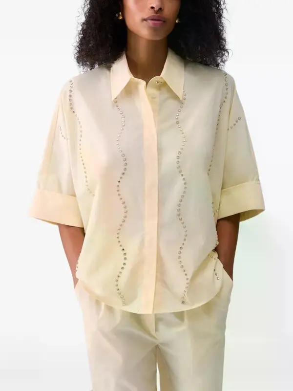 Liu Jo Embellished Poplin Shirt - Yellow